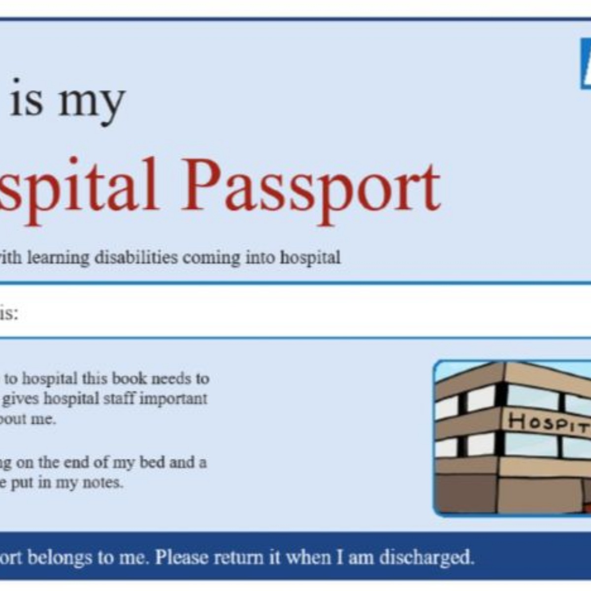 Hospital Passports - a useful document - Castle School